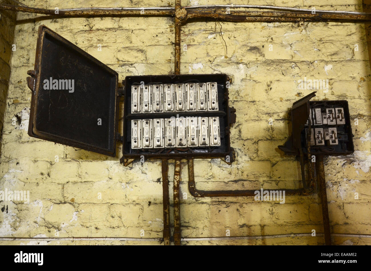 old fuse box at alexandra palace london n22 victorian theatre Stock ...