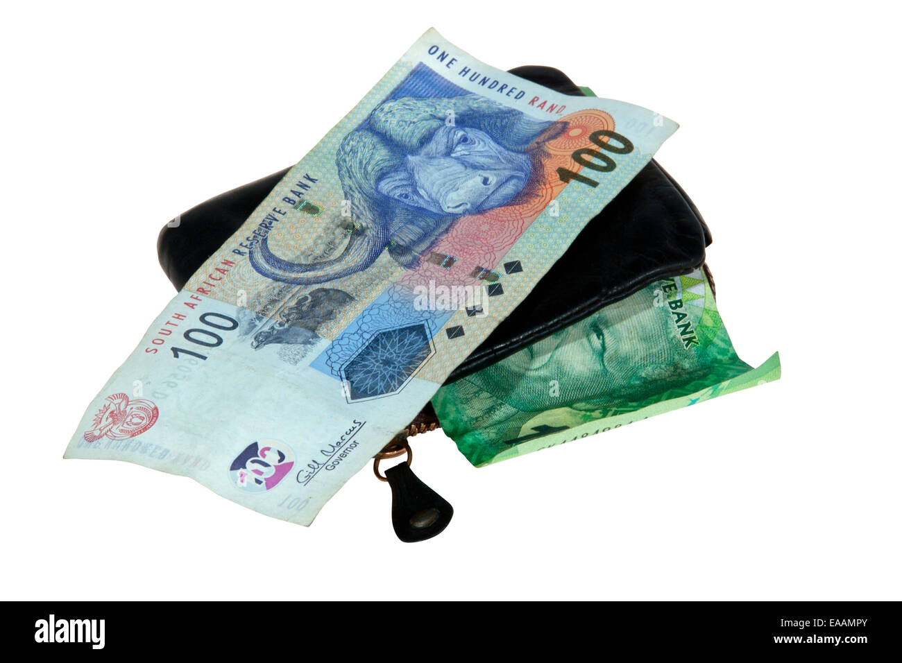 south African bank notes with leather wallet Stock Photo - Alamy