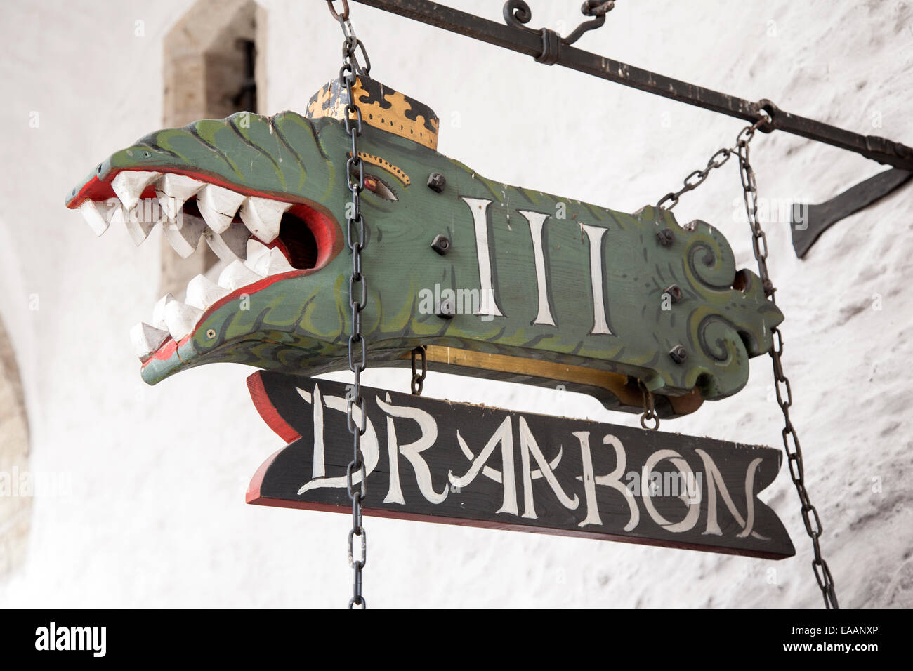 Draakon Restaurant Sign, Tallinn Stock Photo - Alamy