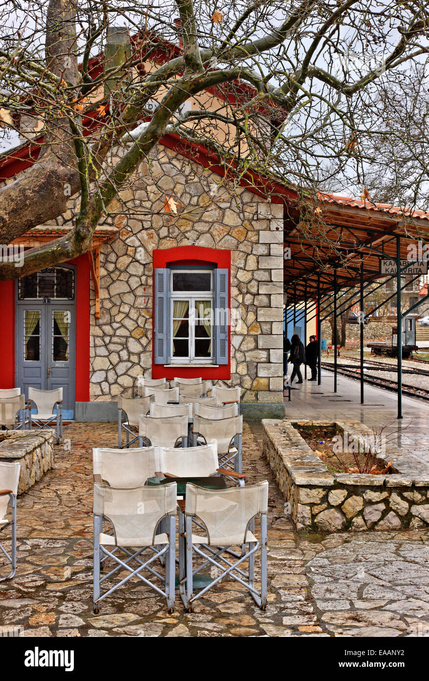 The train station in Kalavrita, part of the famous Diakofto-Kalavrita ...