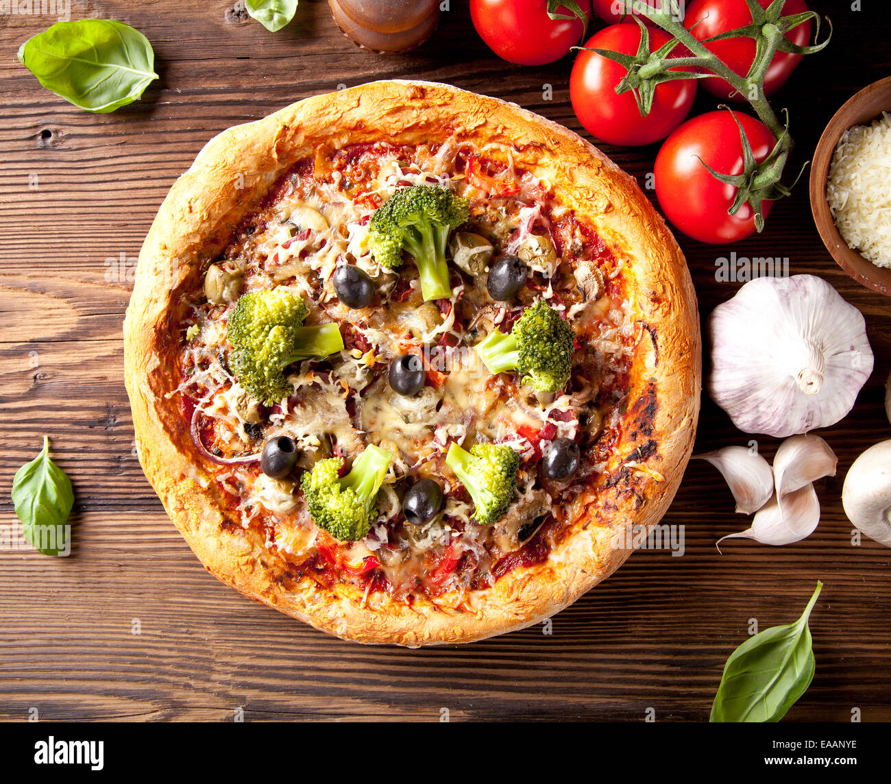 Pizza from top view hi-res stock photography and images - Alamy