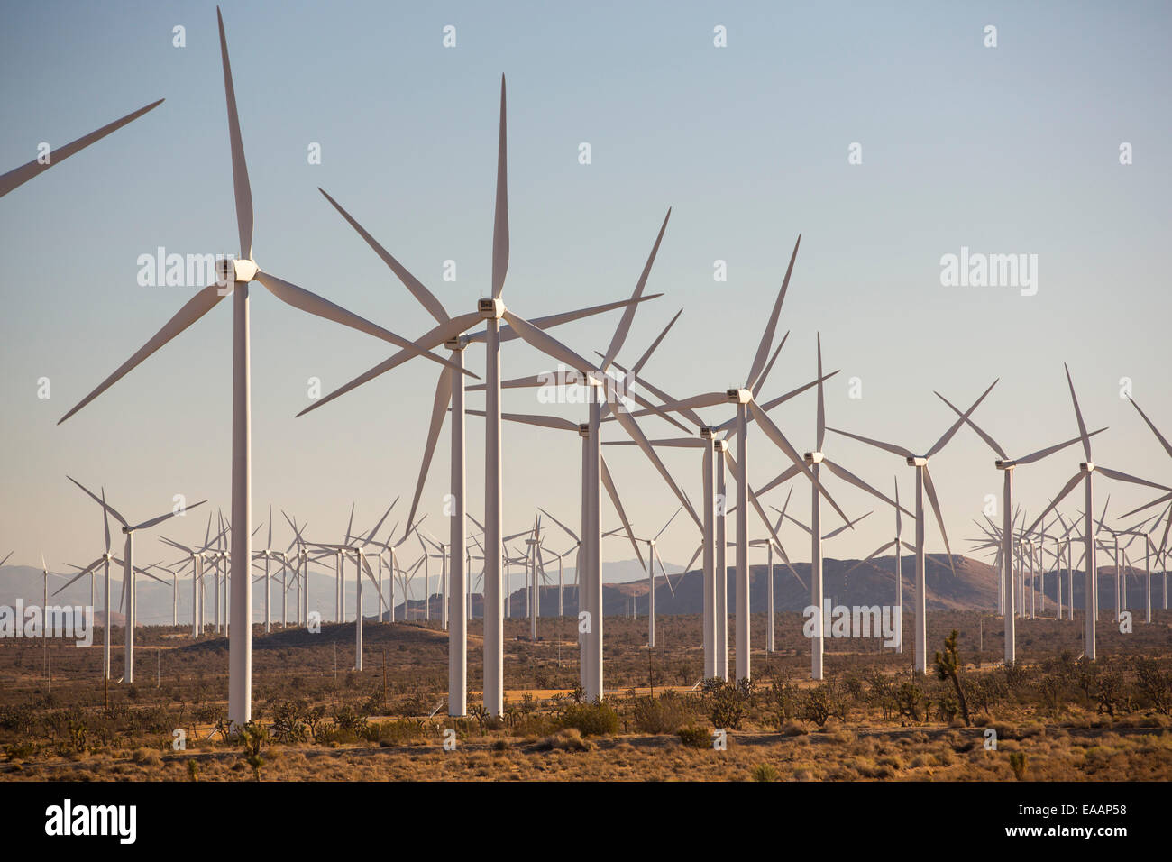 Part of the Tehachapi Pass wind farm, the first large scale wind farm ...