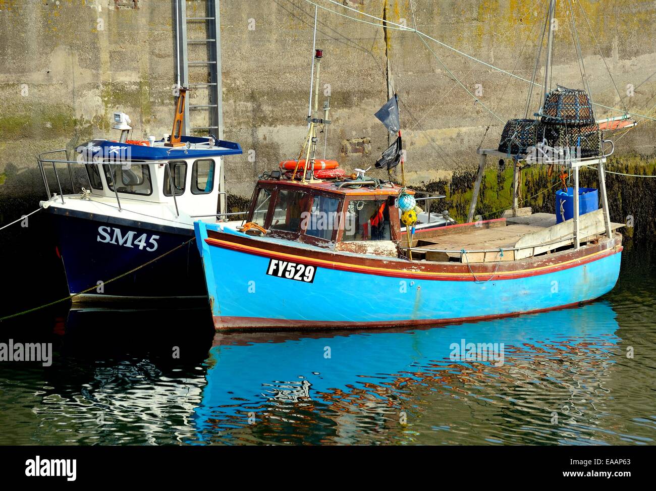 Fishing Boats in the harbour at Padstow Cornwall England, UK Stock ...