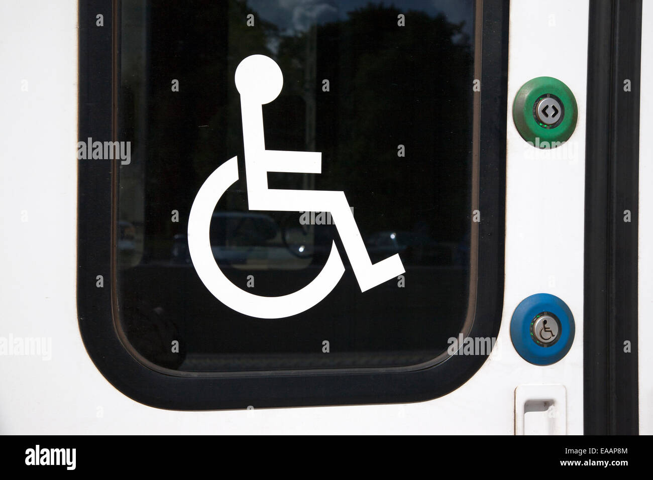 Disabled Sign on Estonian Railway Train Carriage, Tallinn Stock Photo ...