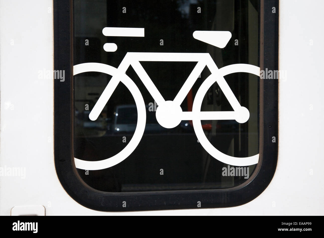 Bicycle Sign on Estonian Railway Train Carriage, Tallinn Stock Photo ...
