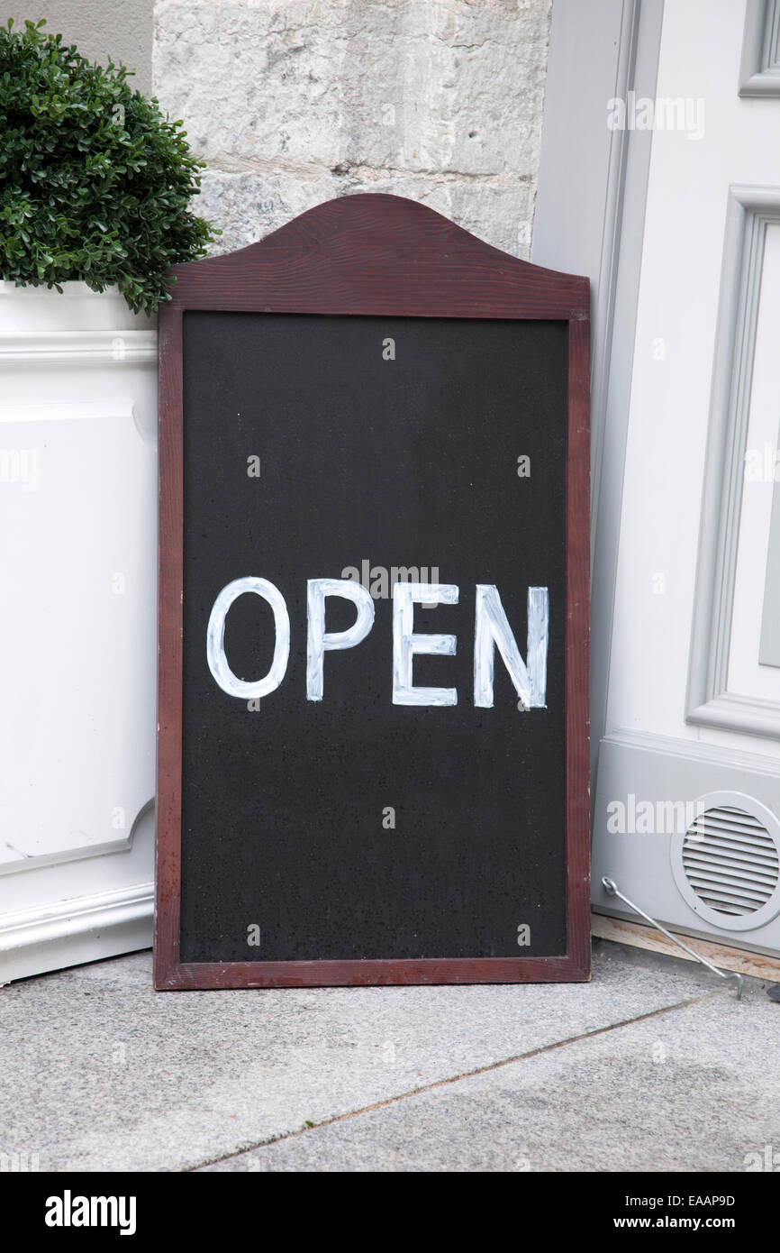 Open Sign outside Bar Restaurant or Cafe Stock Photo - Alamy
