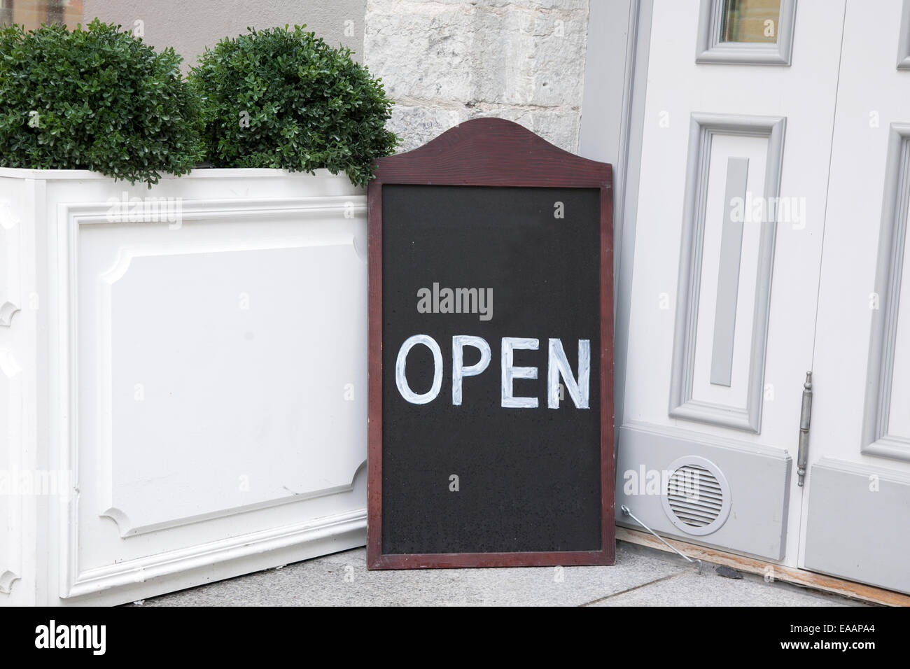 Open Sign outside Bar Restaurant or Cafe Stock Photo - Alamy