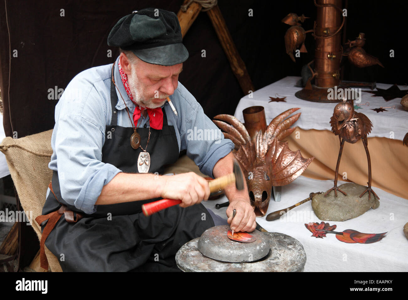 Biedermeier-festival, old hanseatic town Werben at river Elbe, Altmark ...