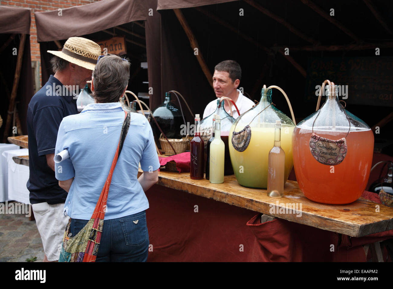 Biedermeier-festival, old hanseatic town Werben at river Elbe, Altmark ...