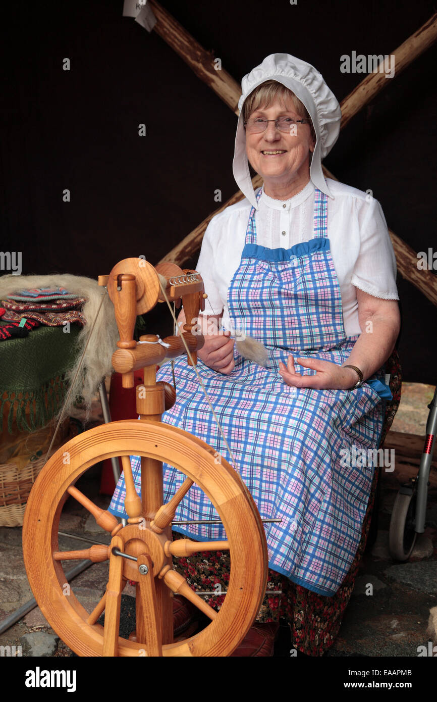 Biedermeier-festival, old hanseatic town Werben at river Elbe, Altmark ...