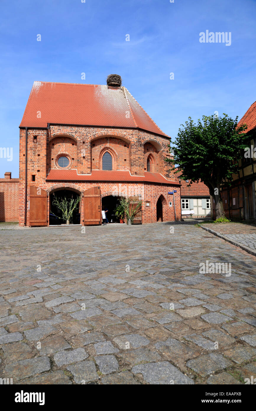 Salt Church, hanseatic town Werben at river Elbe, Altmark, Sachsen ...