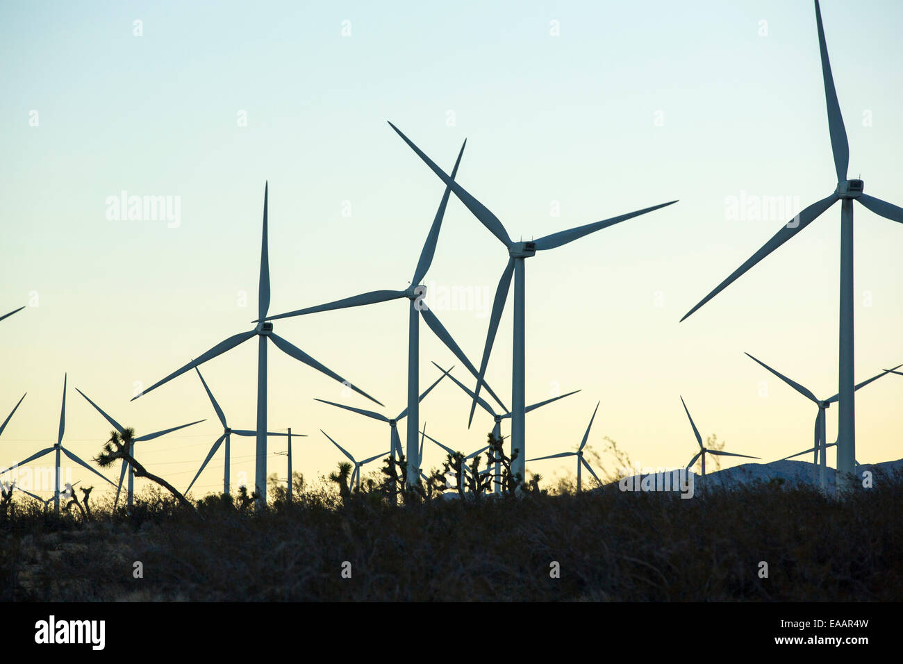 Part of the Tehachapi Pass wind farm, the first large scale wind farm ...