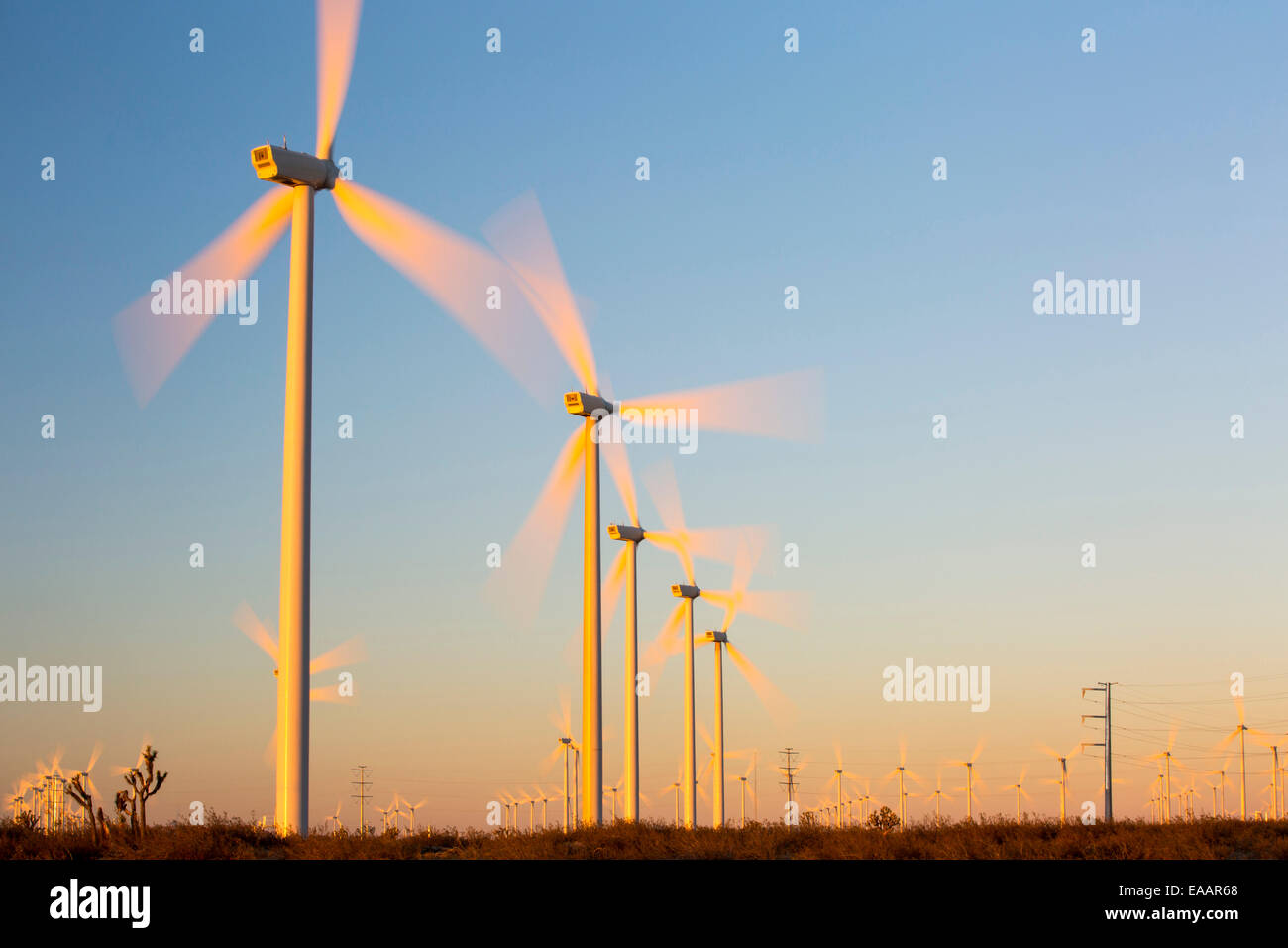 Part of the Tehachapi Pass wind farm, the first large scale wind farm ...