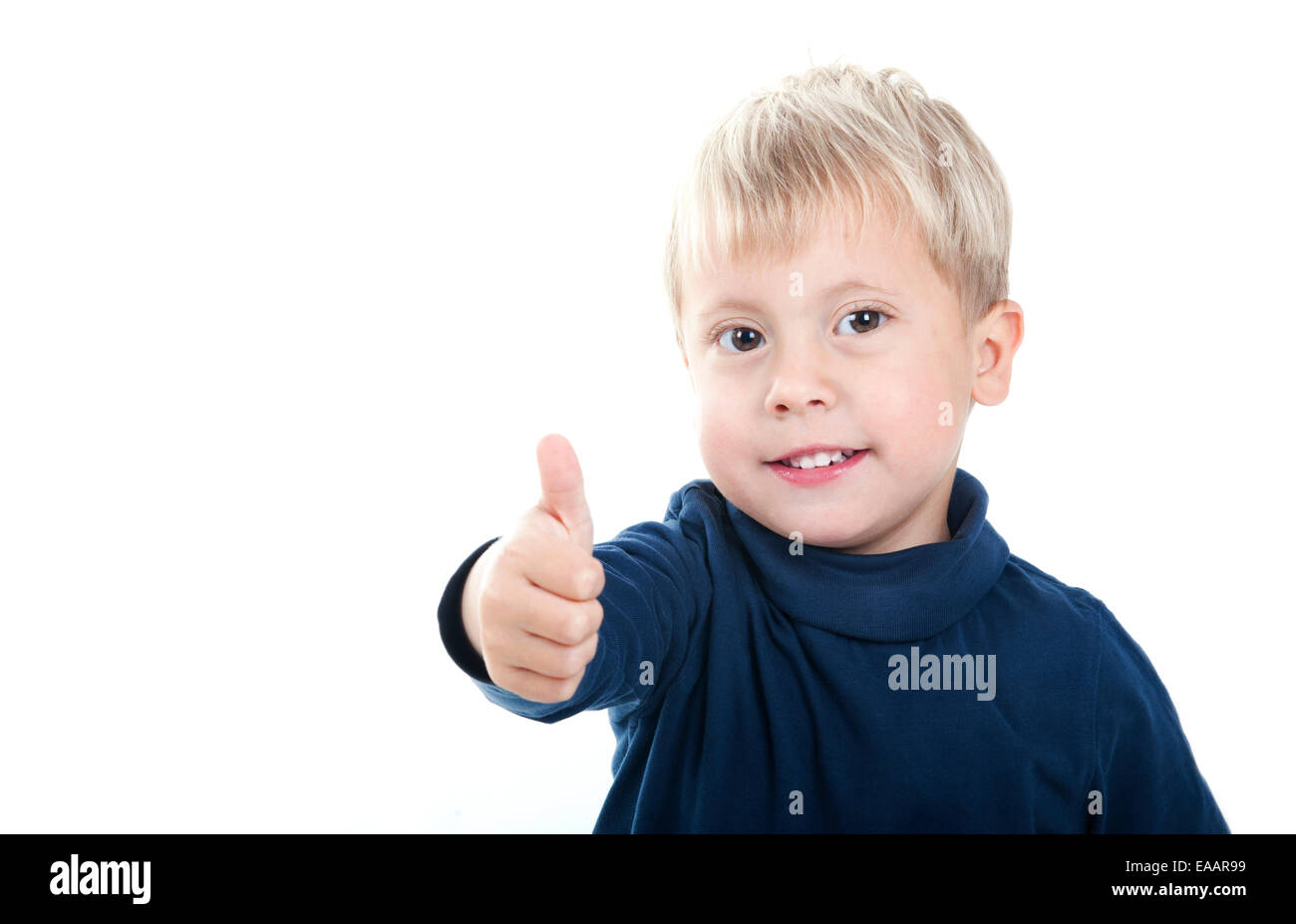 child saying Ok isolated on a over white background Stock Photo - Alamy