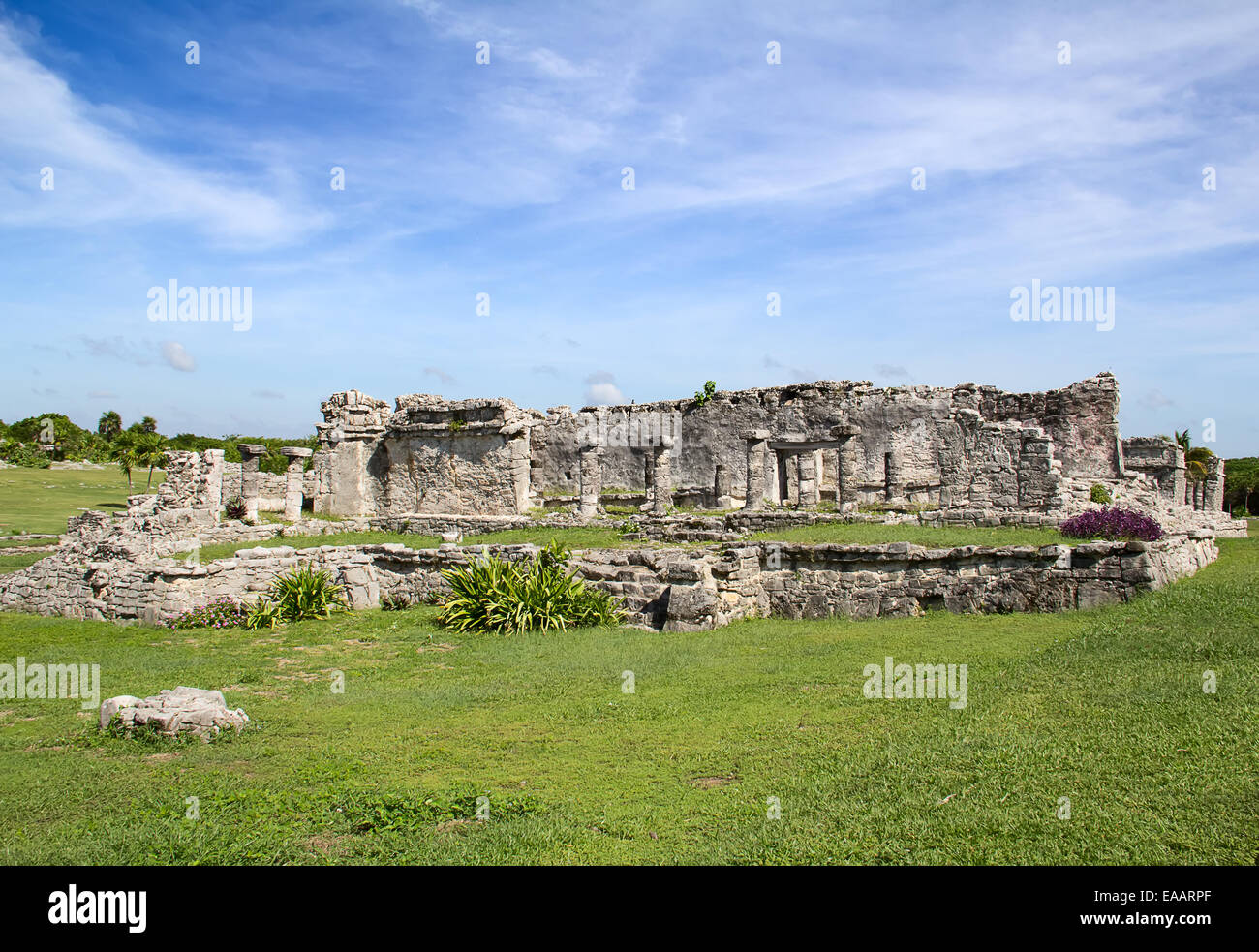 Ruins of the Mayan fortress and temple near Tulum, Mexico Stock Photo ...