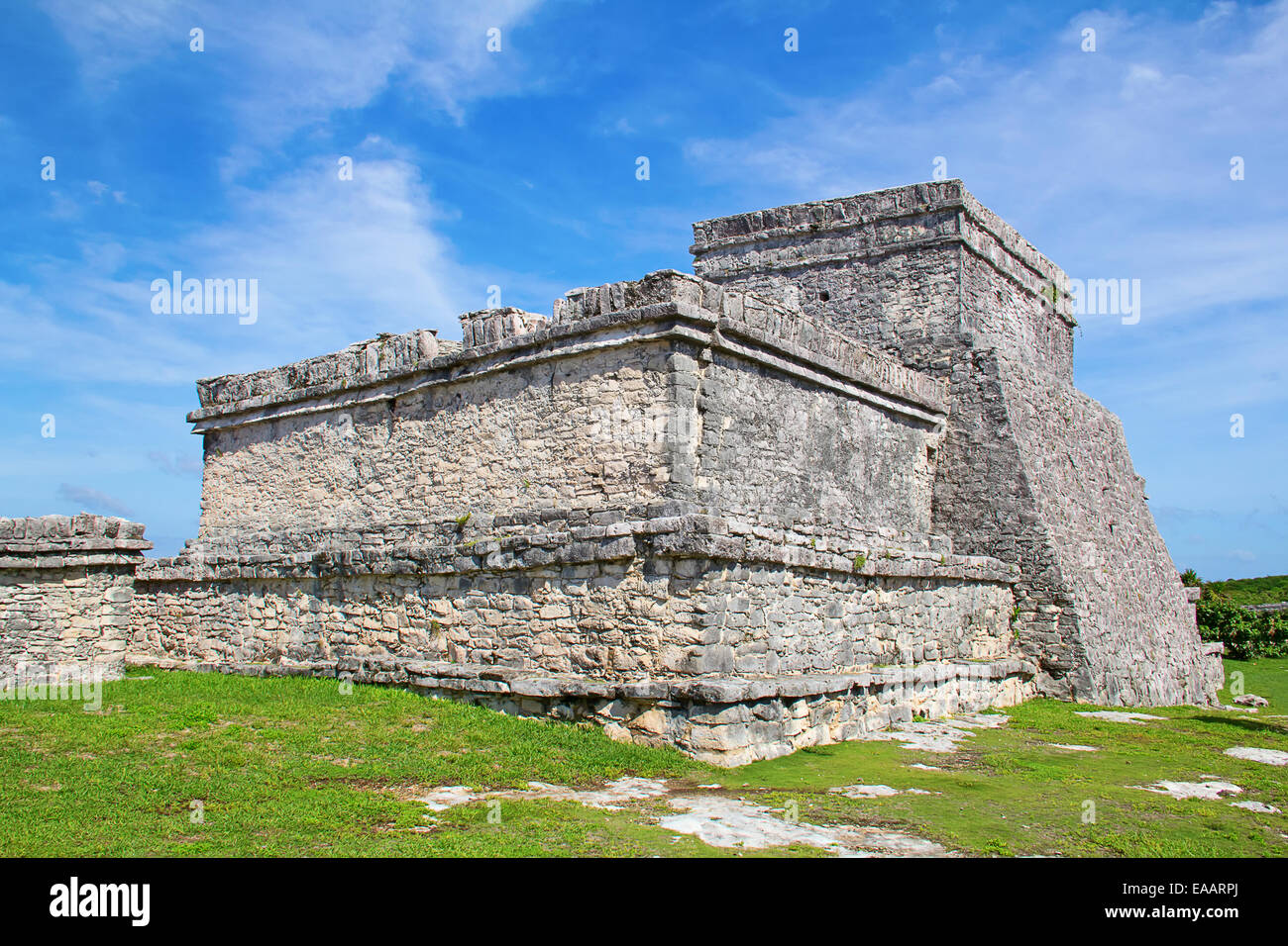 Ruins of the Mayan fortress and temple near Tulum, Mexico Stock Photo ...