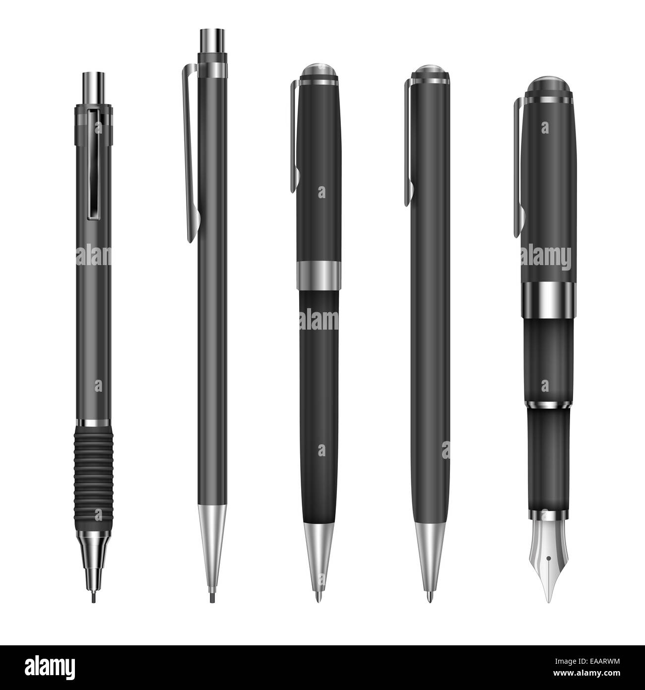 Pens and pencils Stock Photo - Alamy