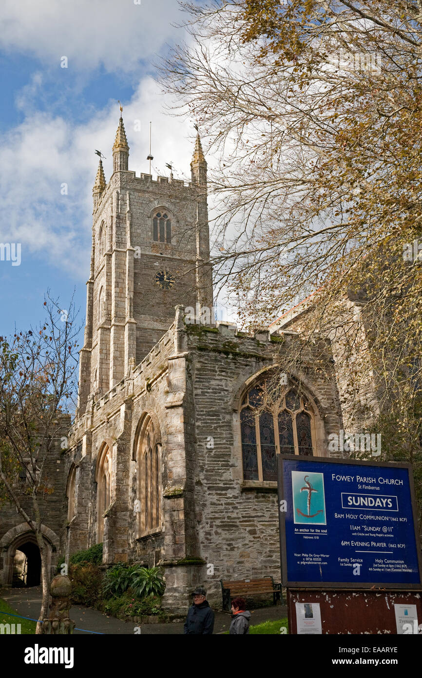 Fowey Parish Church in Cornwall Stock Photo - Alamy