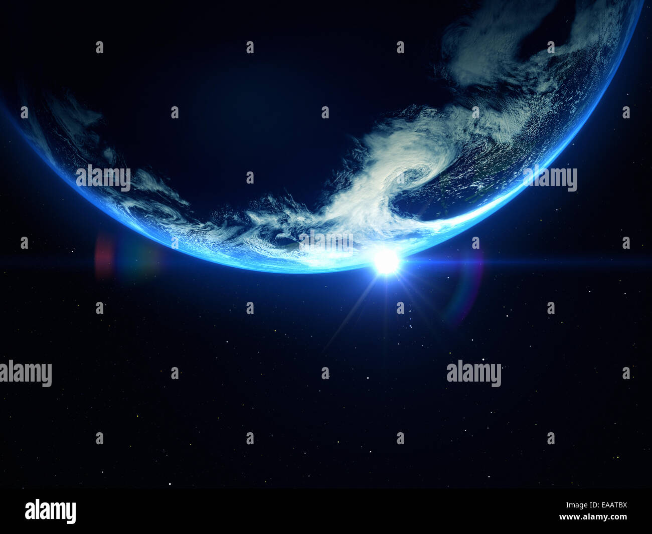 Earth and sun Stock Photo - Alamy