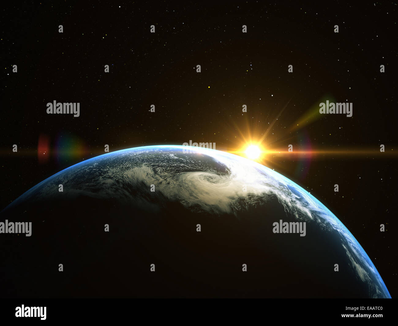 Sun earth horizon space hi-res stock photography and images - Alamy