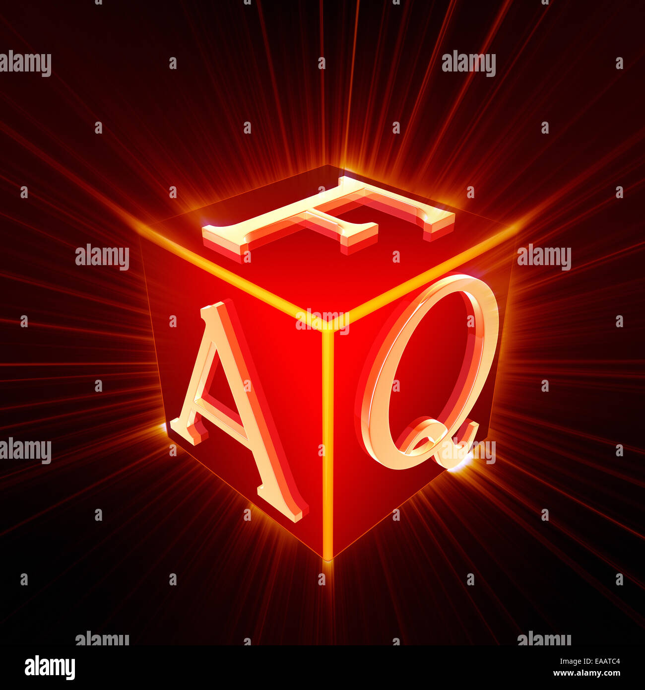 FAQ cube with shine Stock Photo - Alamy