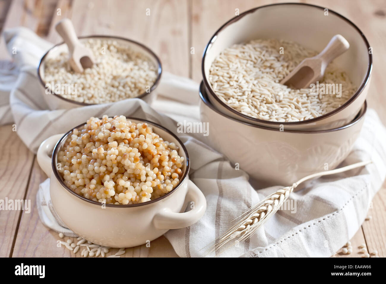 Ptititm or israeli couscous - kind of small pasta, traditional for ...