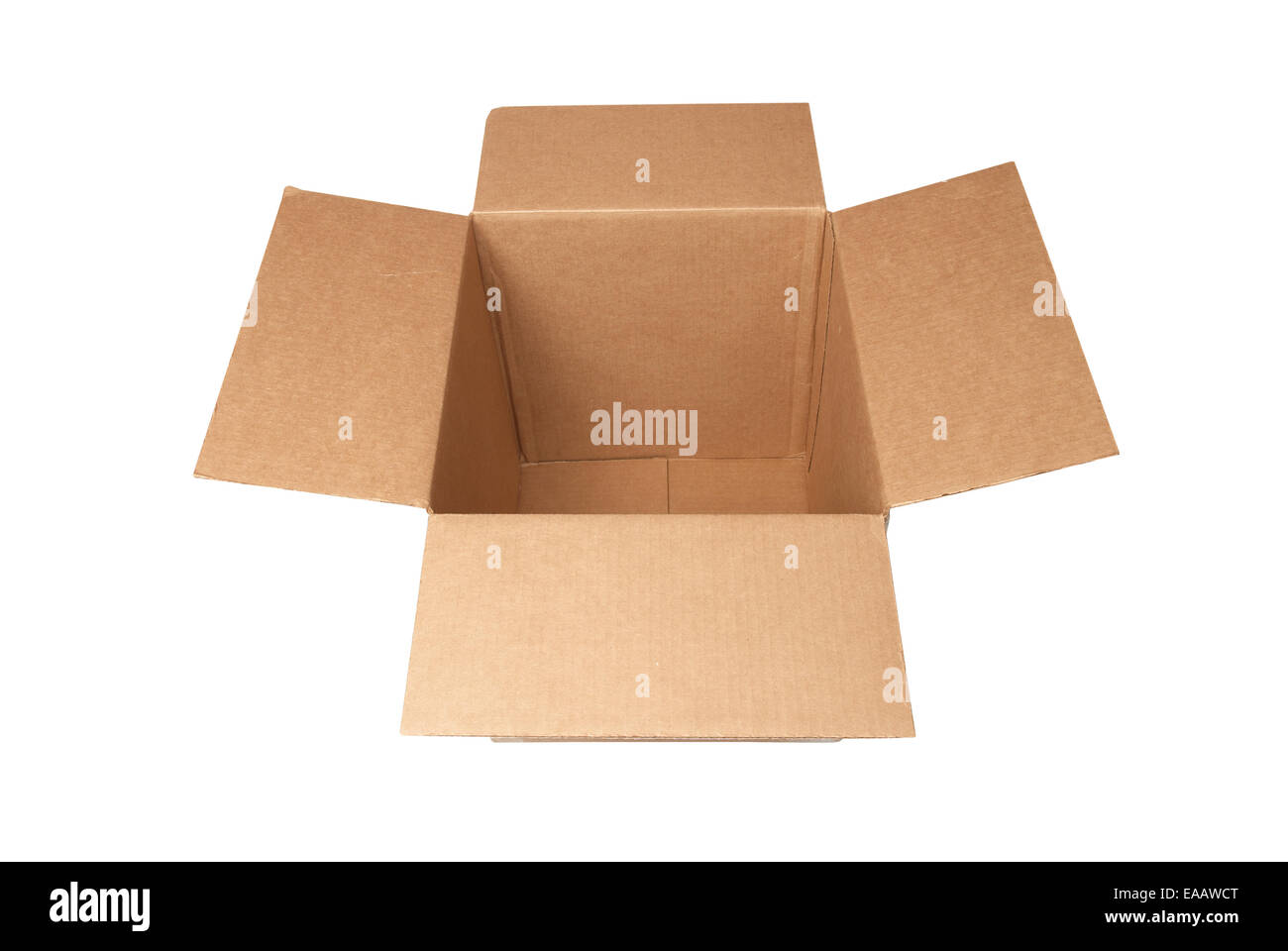 Open carton box isolated on white background Stock Photo - Alamy
