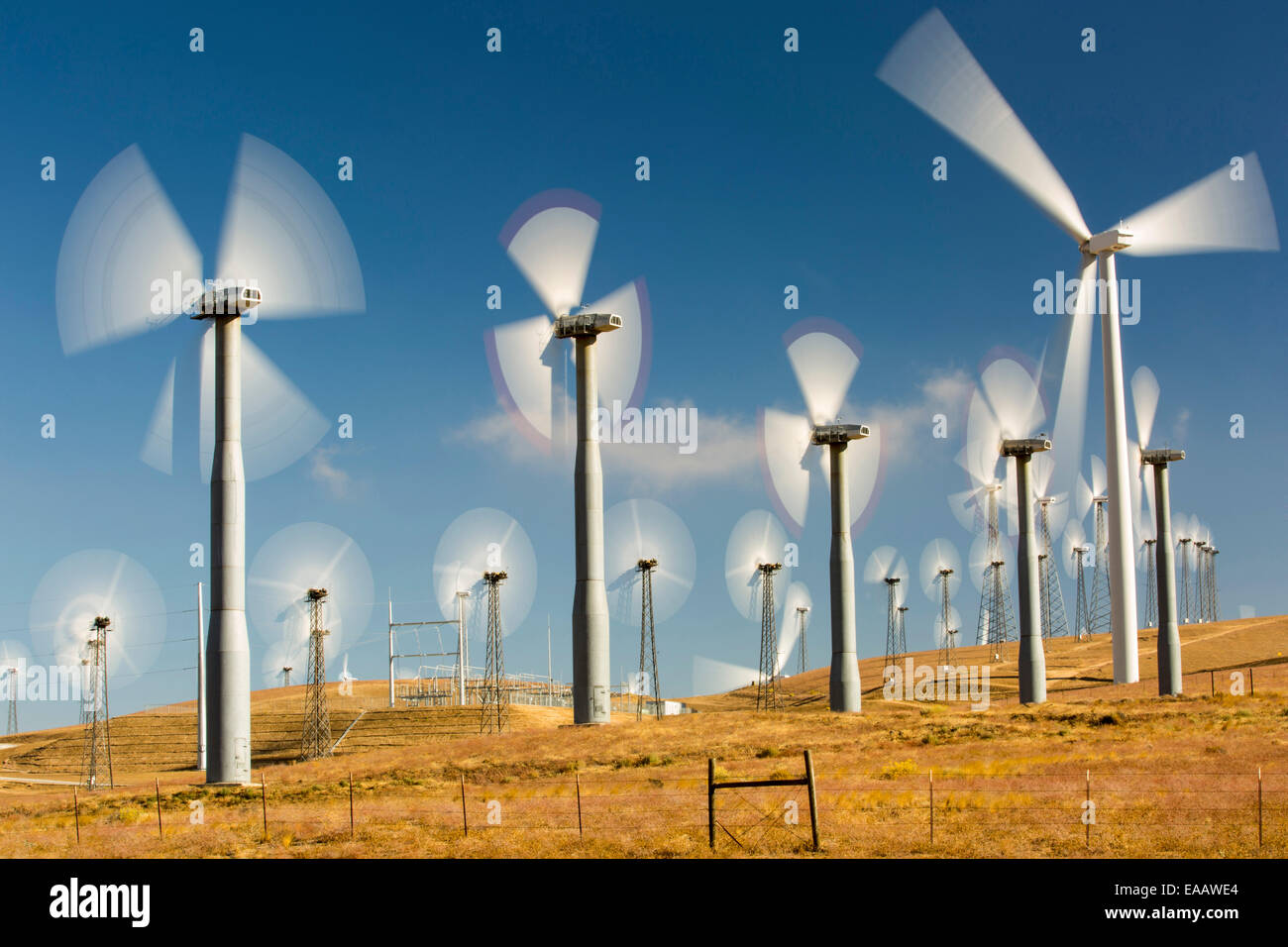 Part of the Tehachapi Pass wind farm, the first large scale wind farm ...