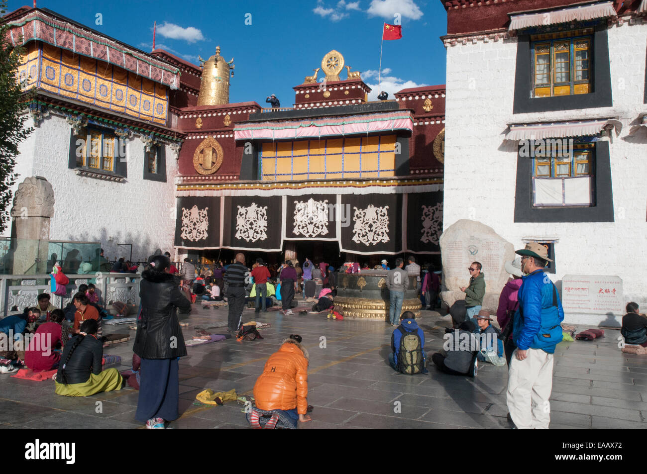 Worshippers outside the Jokhang temple in Lhasa, Tibet Stock Photo - Alamy