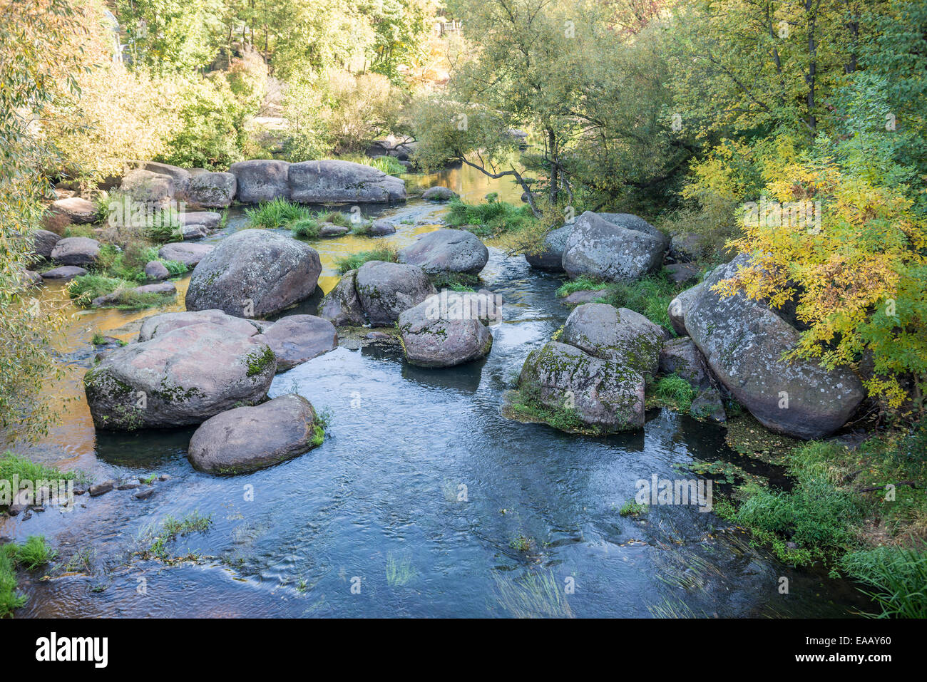 Uzh River in Ostrovsky Park in Korosten city, Zhytomyr Oblast (province ...