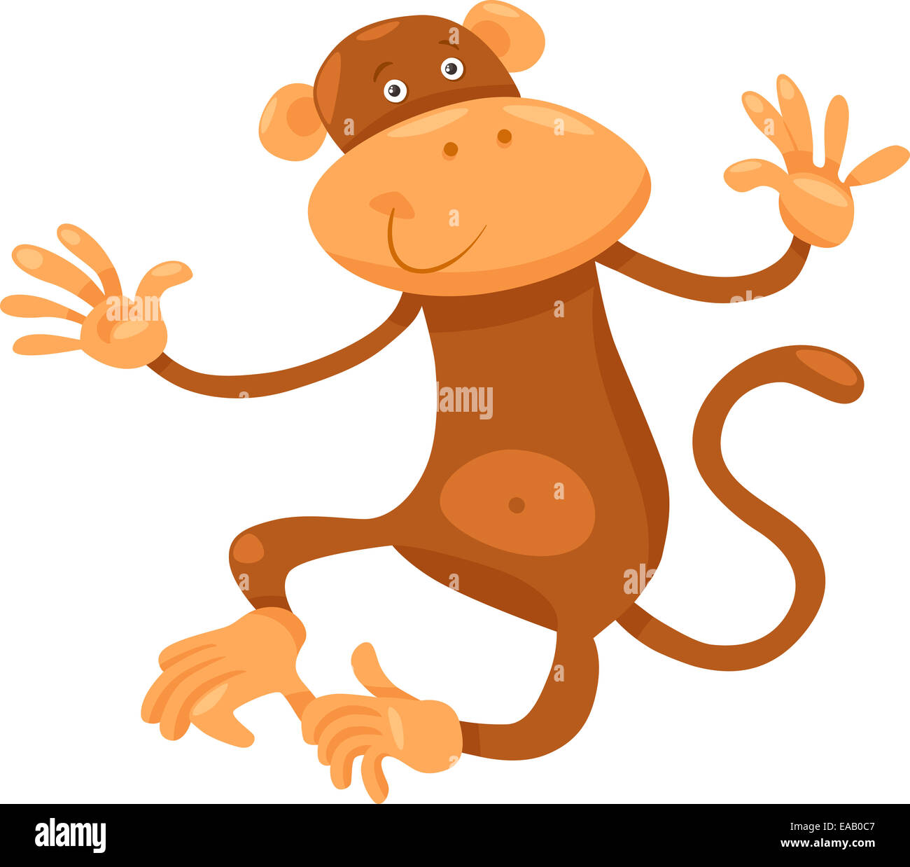 Cartoon Illustration of Cute Monkey Primate Animal Stock Photo - Alamy