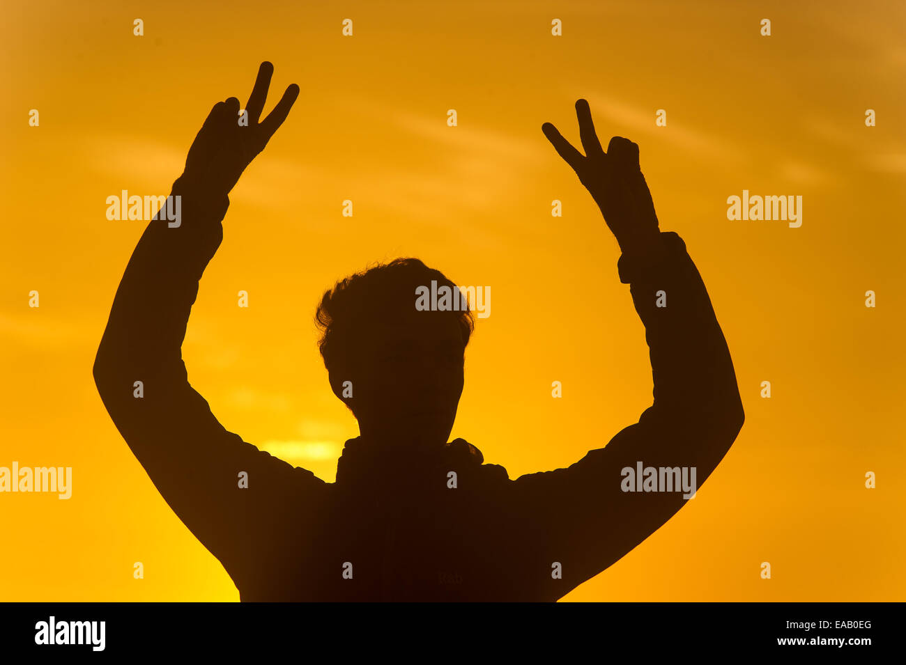 Man giving peace sign hi-res stock photography and images - Alamy