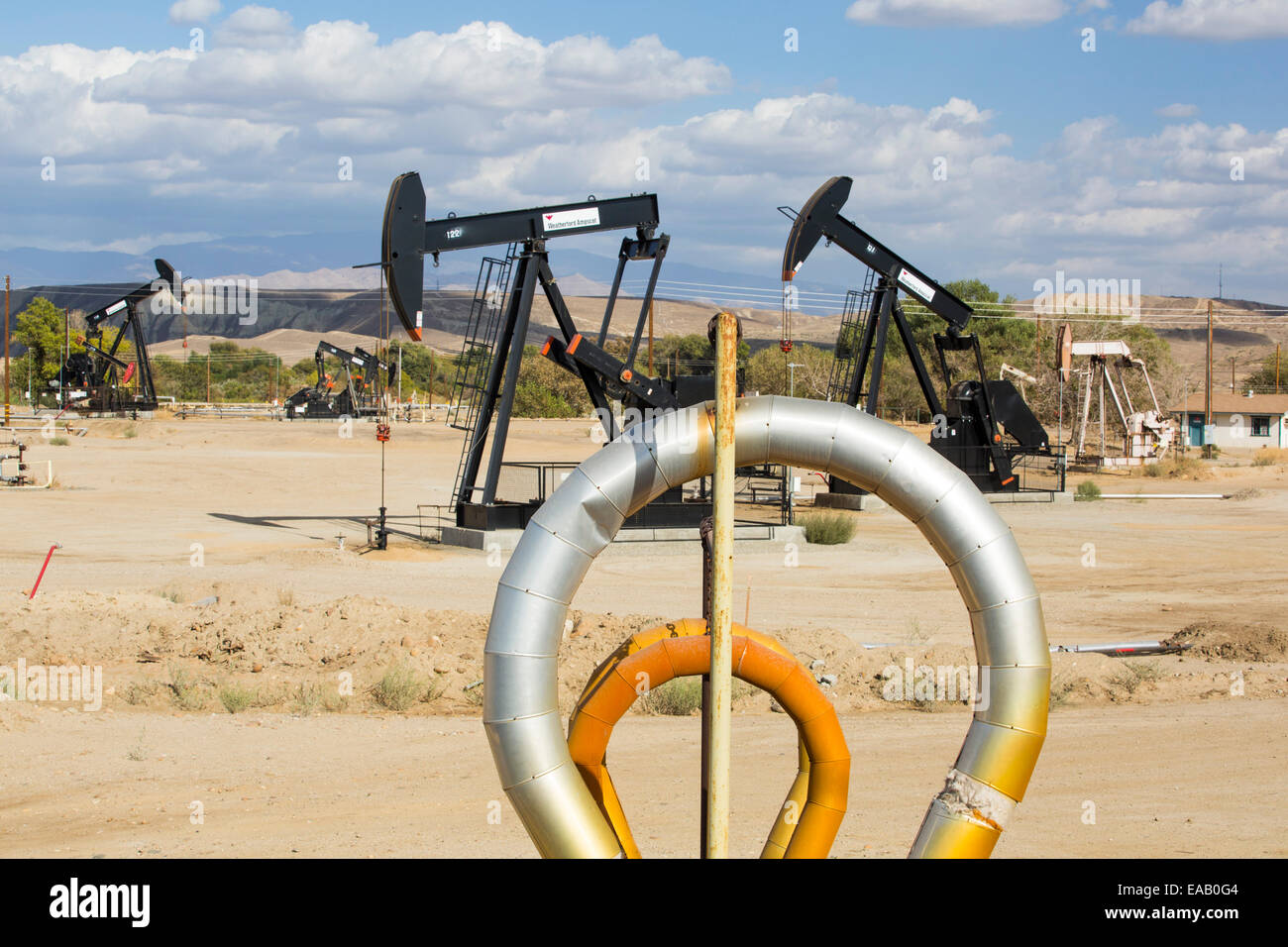 The Kern River oilfield in Oildale, Bakersfield, California, USA ...