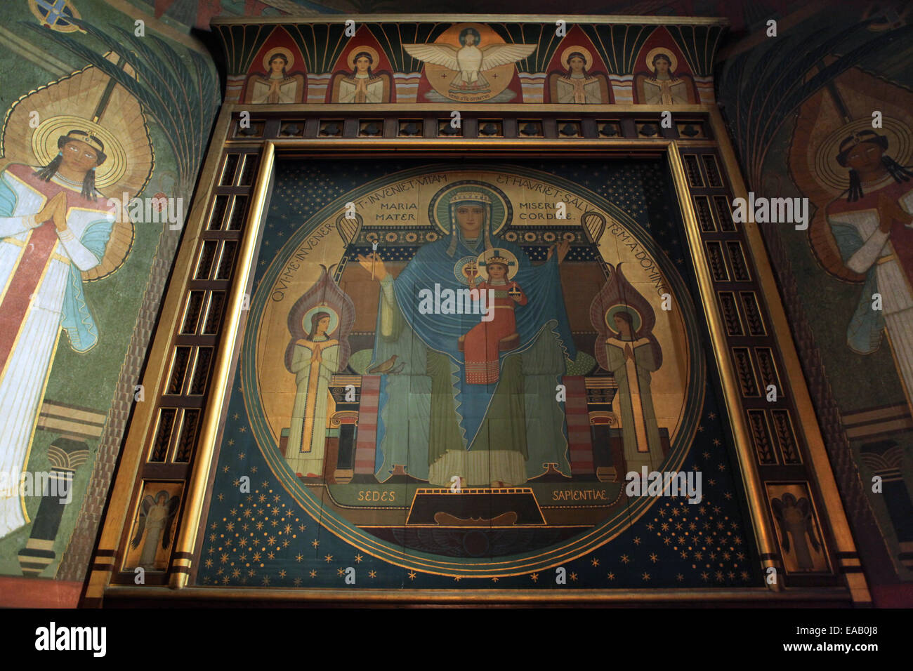 Virgin Mary. Altar painting by the Beuron Art School in St Gabriel's ...