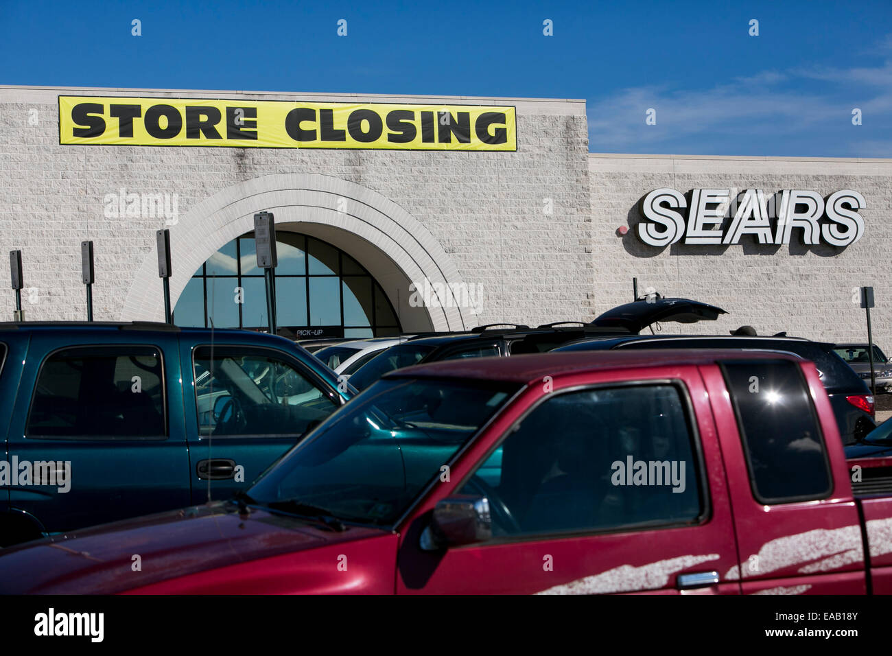 A Sears retail store with a "Store Closing Sale" banner in Chambersburg ...