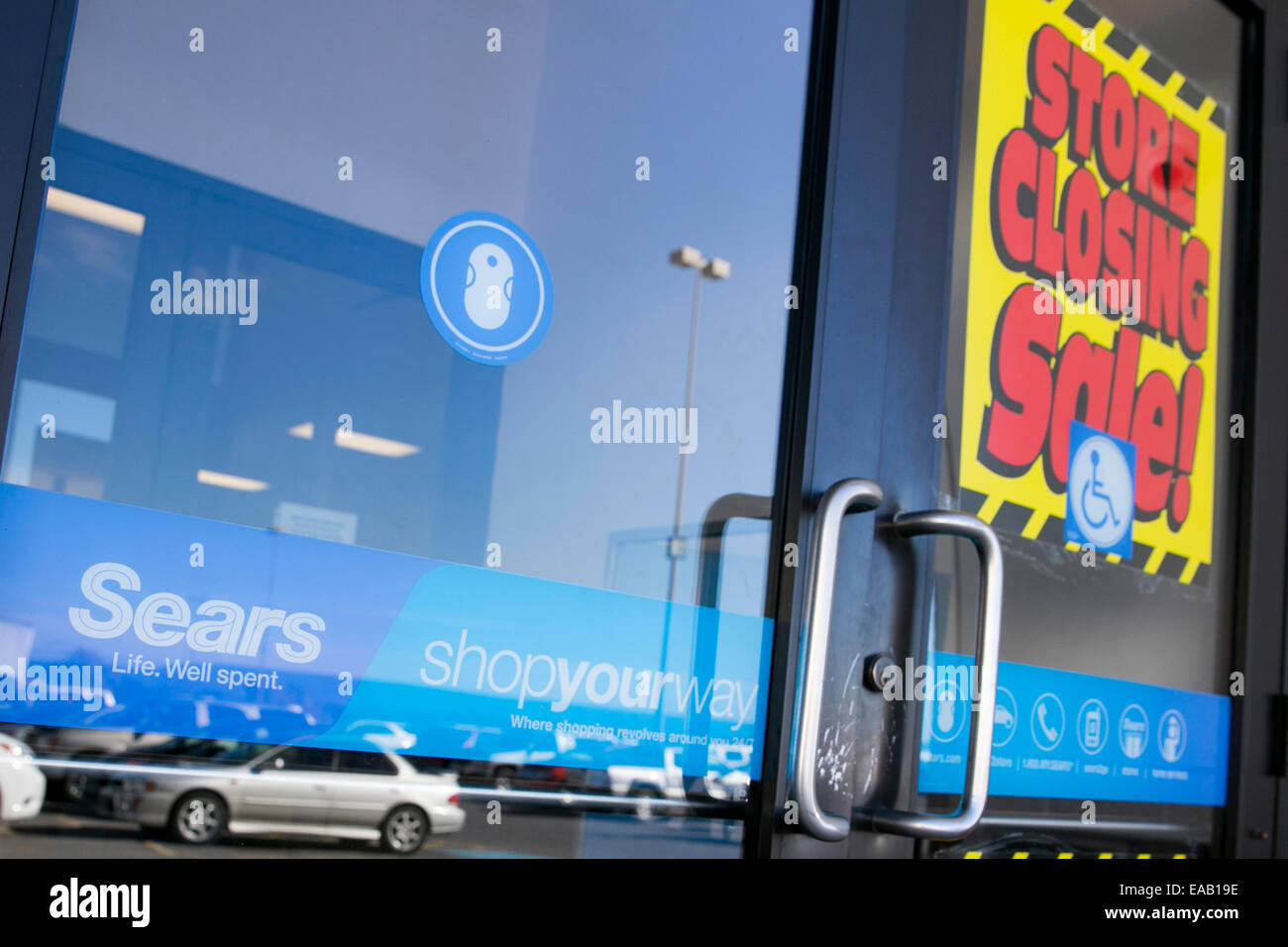 A Sears retail store with a "Store Closing Sale" banner in Chambersburg ...