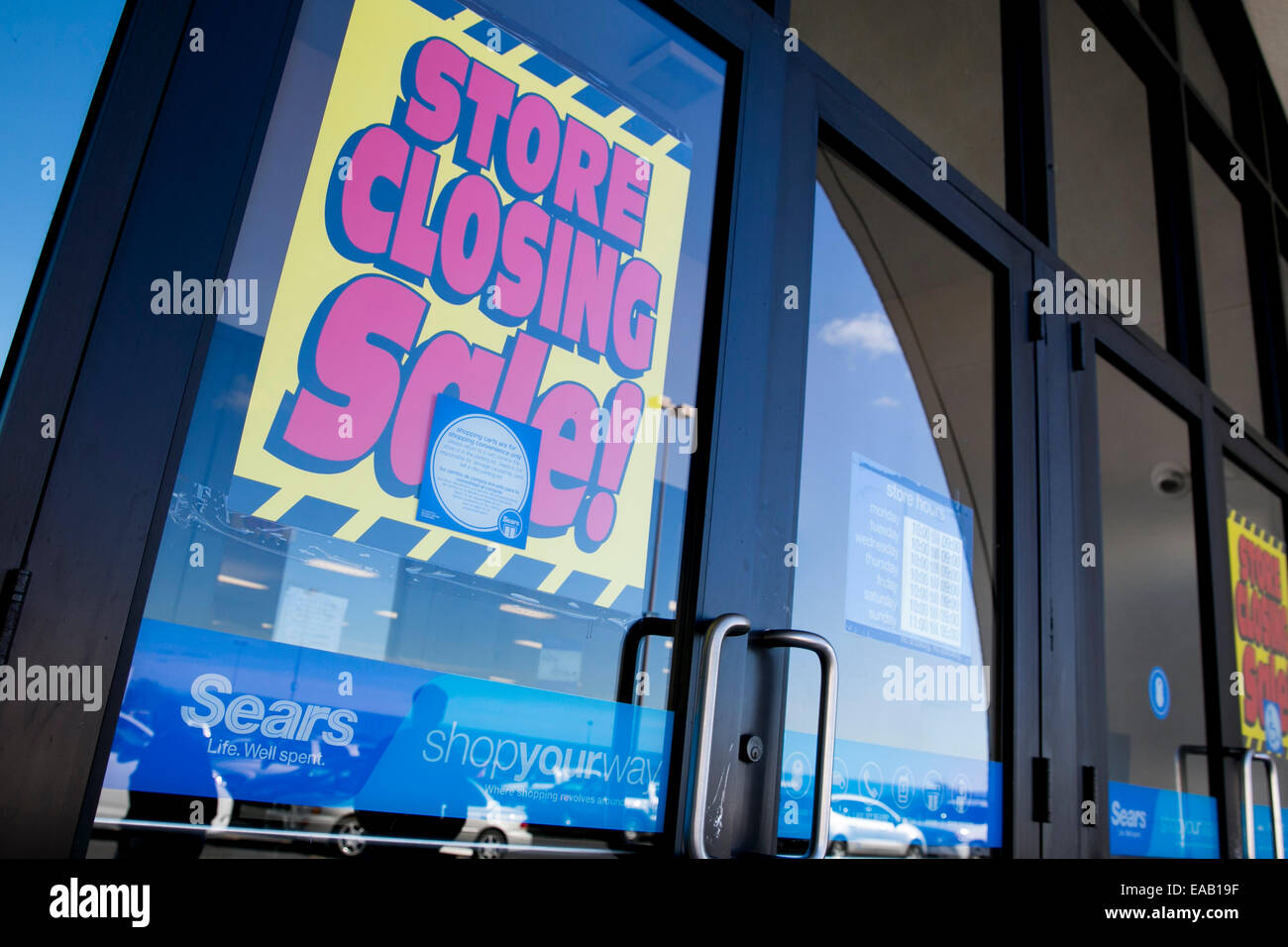A Sears retail store with a "Store Closing Sale" banner in Chambersburg ...