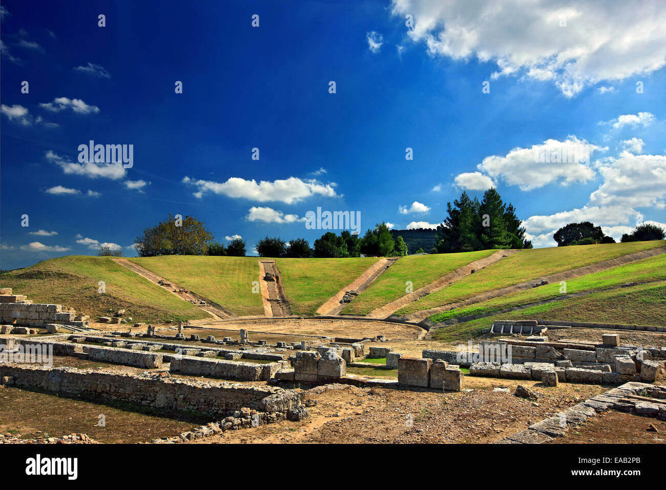The ancient theater of ancient Elis ("Ilida"), host city of the ancient ...
