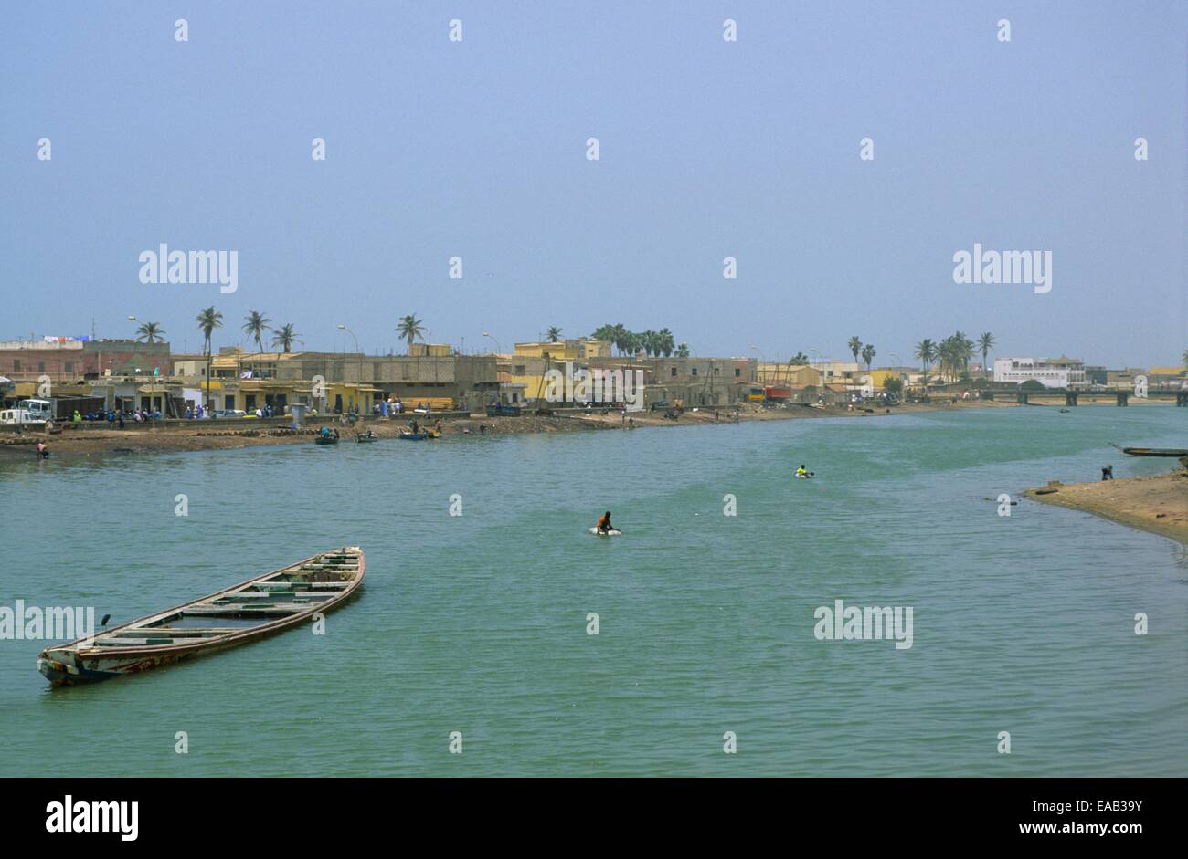 Riverbank of Senegal river at Saint Louis town, Senegal, West Africa ...