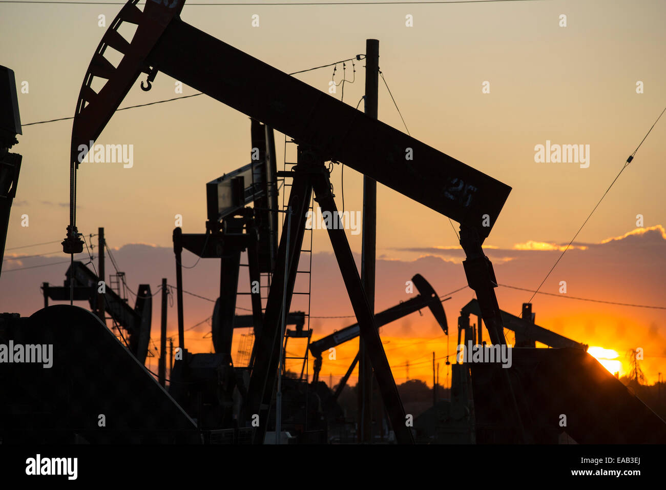 The Kern River oilfield in Oildale, Bakersfield, California, USA ...