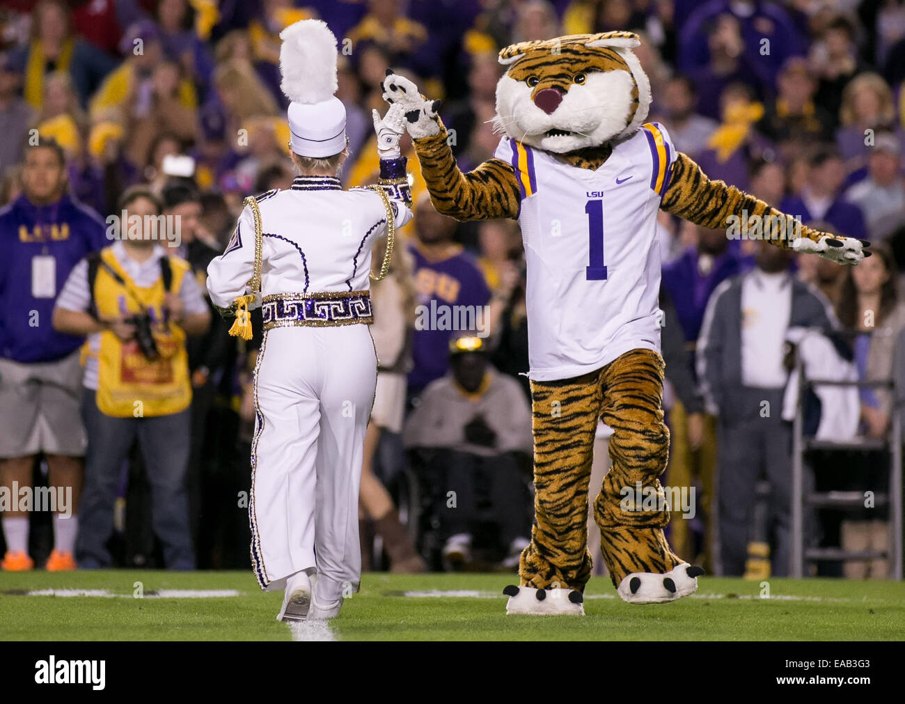LSU Band performing during the game between Alabama Crimson Tide and ...