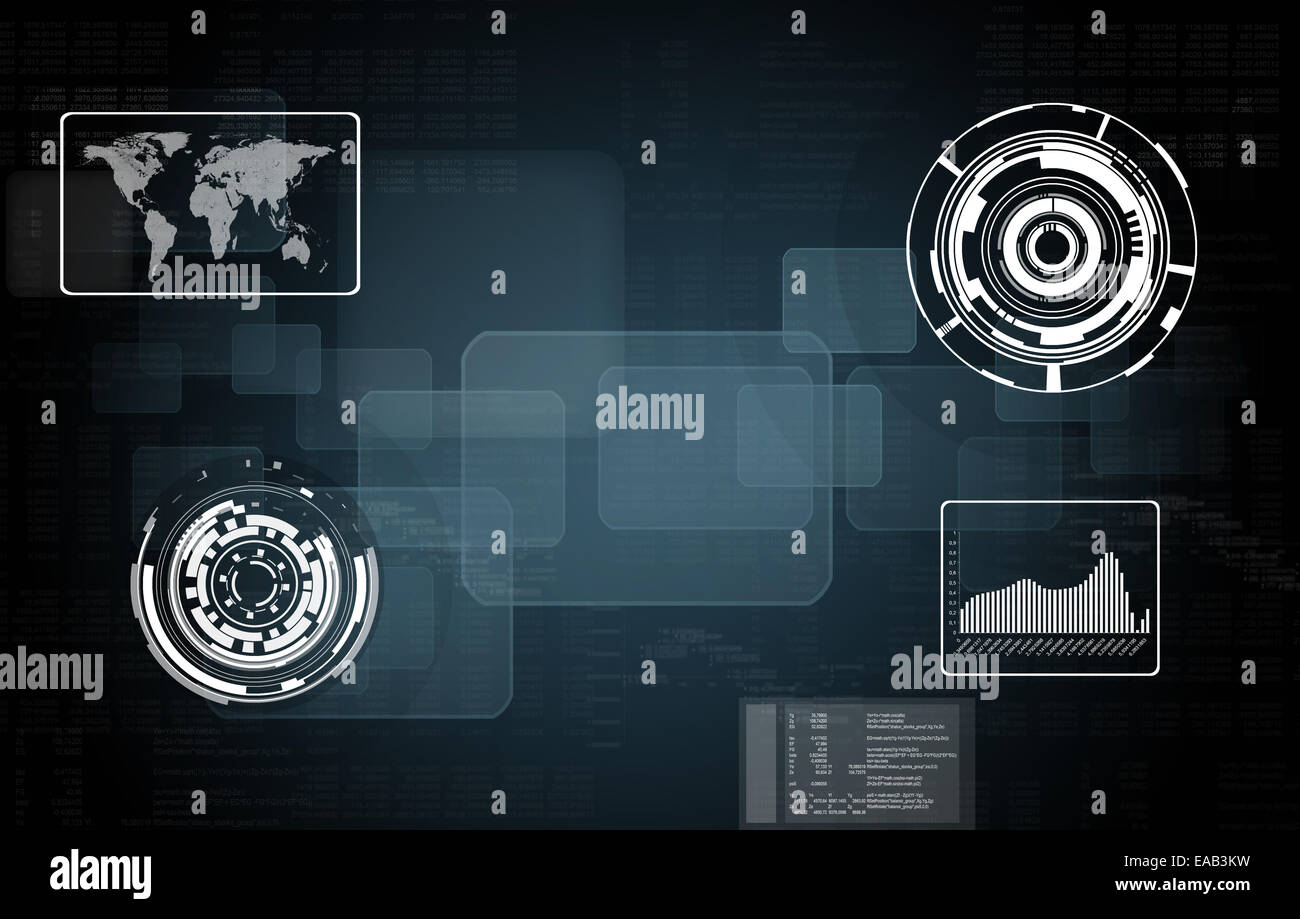 World map, transparent rectangles and graphs Stock Photo - Alamy
