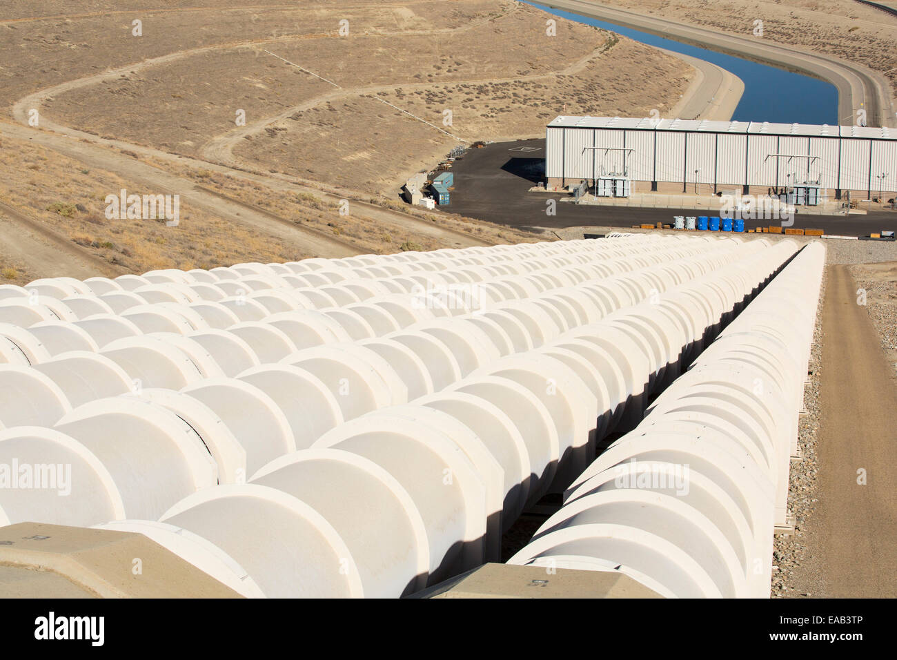 A pumping station sends water uphill over the mountains on the ...