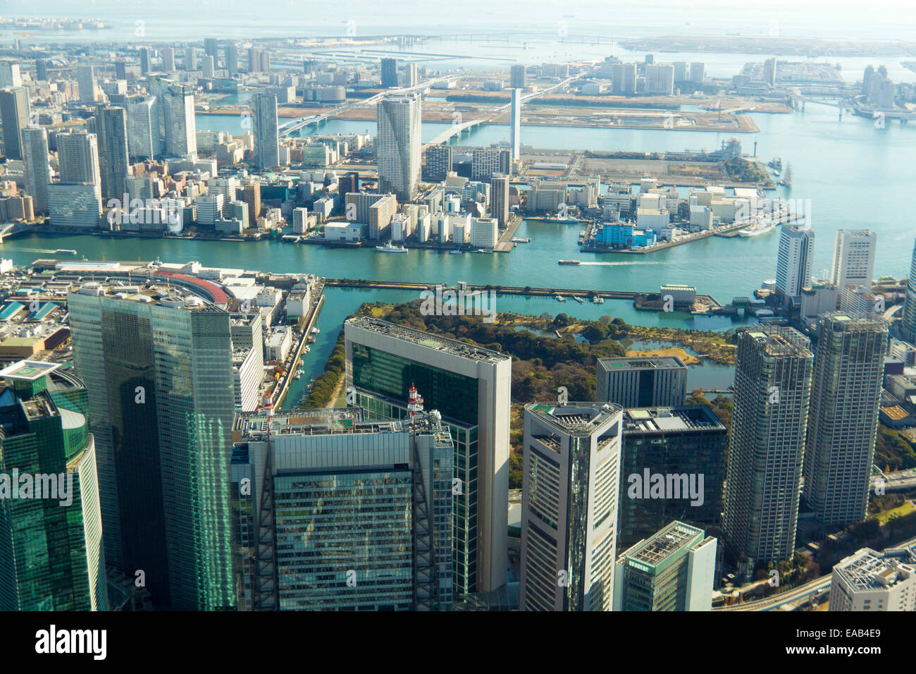 Shiodome Tokyo waterfront Aerial photography Stock Photo - Alamy