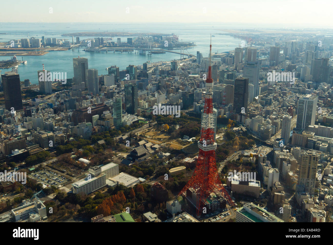 Tokyo Tower Aerial photography Stock Photo - Alamy
