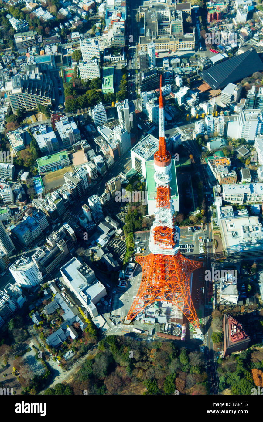 Tokyo Tower Aerial photography Stock Photo - Alamy