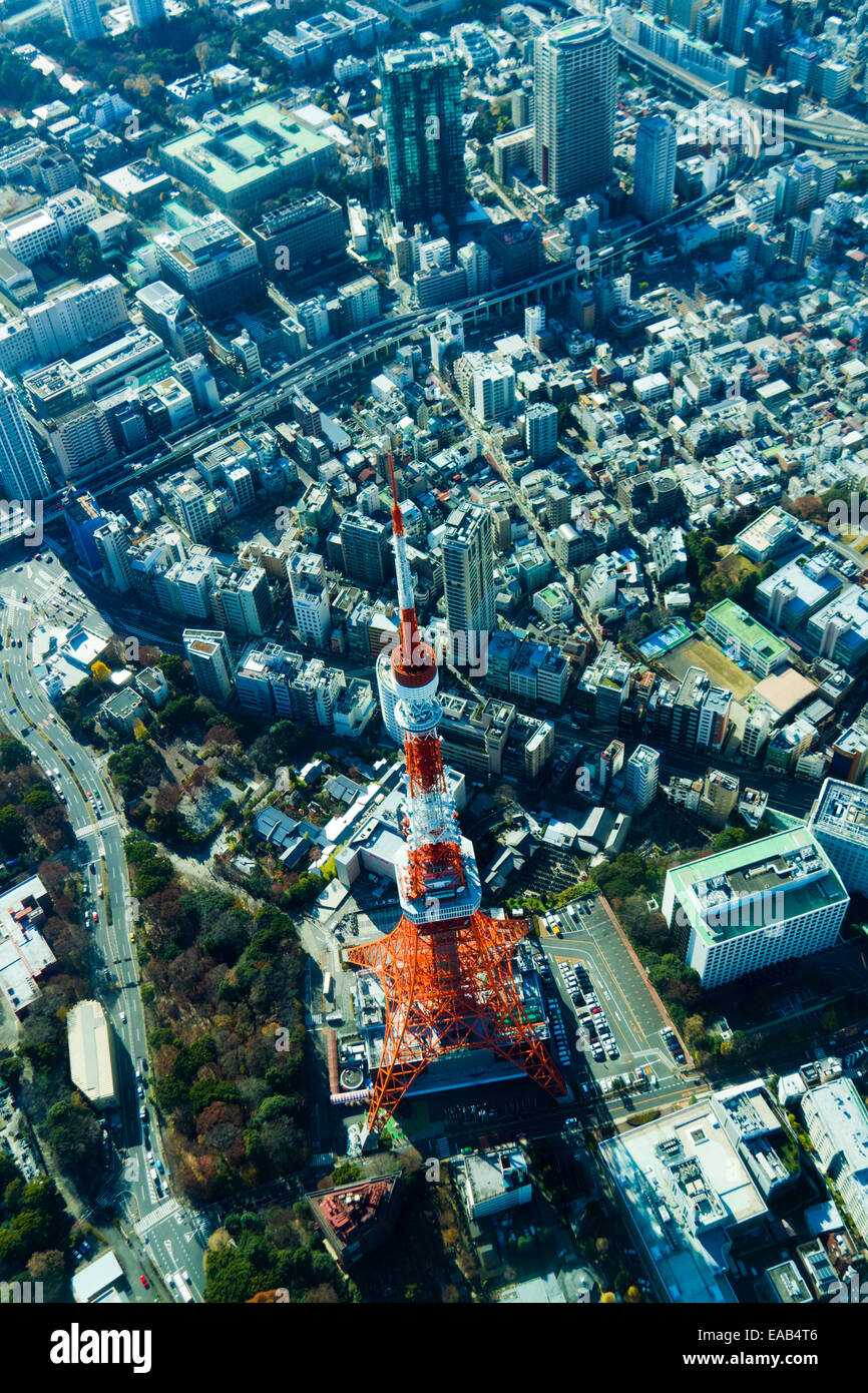Tokyo Tower Aerial photography Stock Photo - Alamy