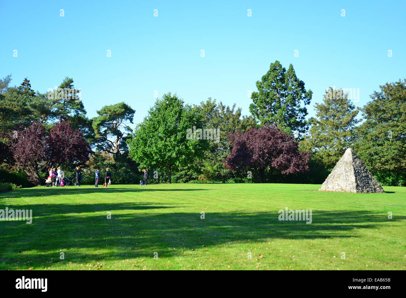 Stone pyramid gateway in Castle Gardens, Reigate Castle, Reigate ...