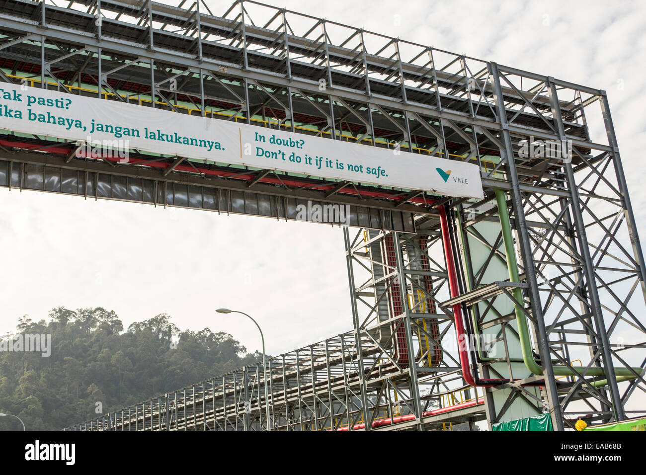 A safety message is seen at Vale SA's Teluk Rubiah Maritime Terminal in ...