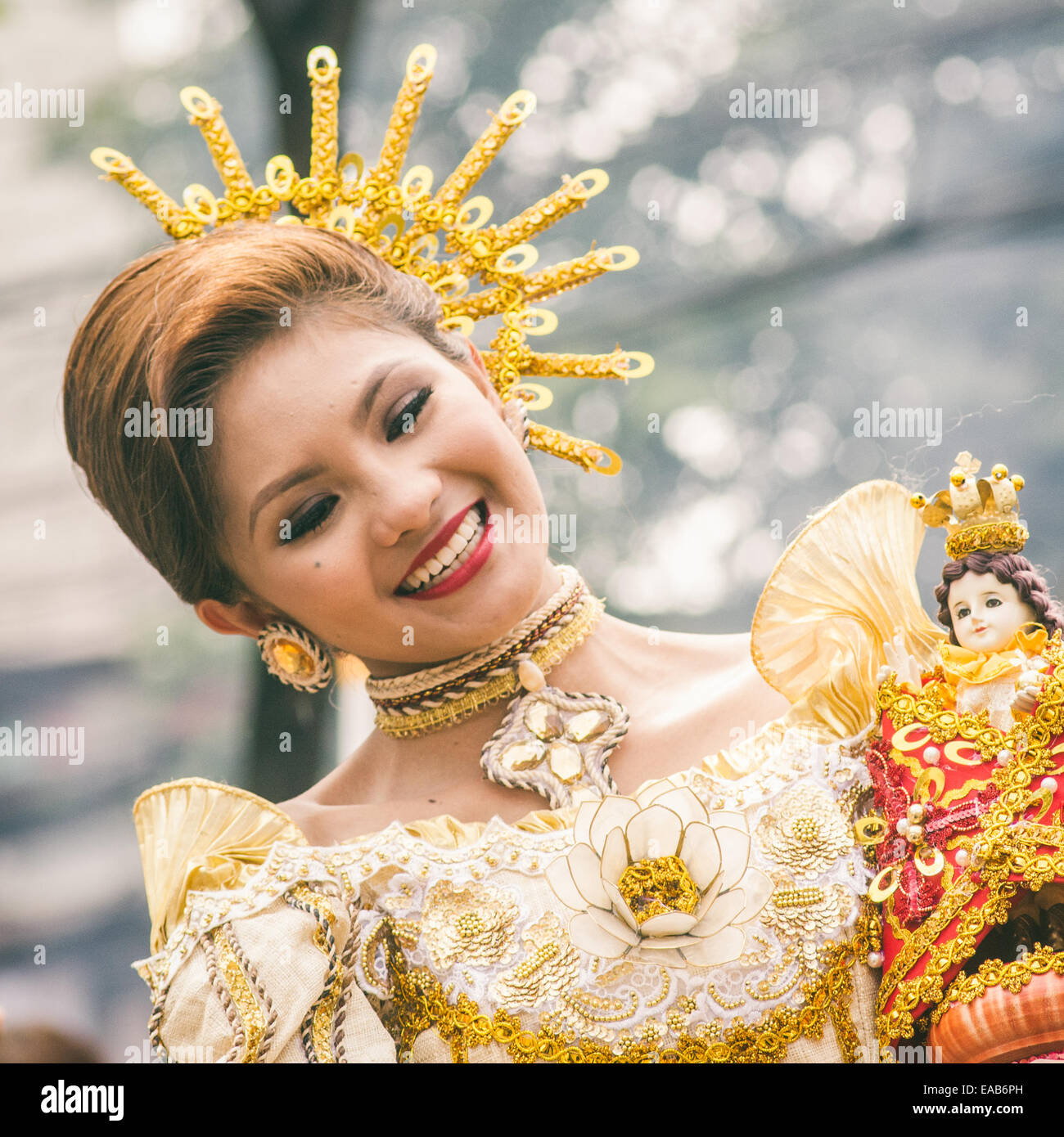 Procession during Sinulog festival celebrations in Cebu city of ...